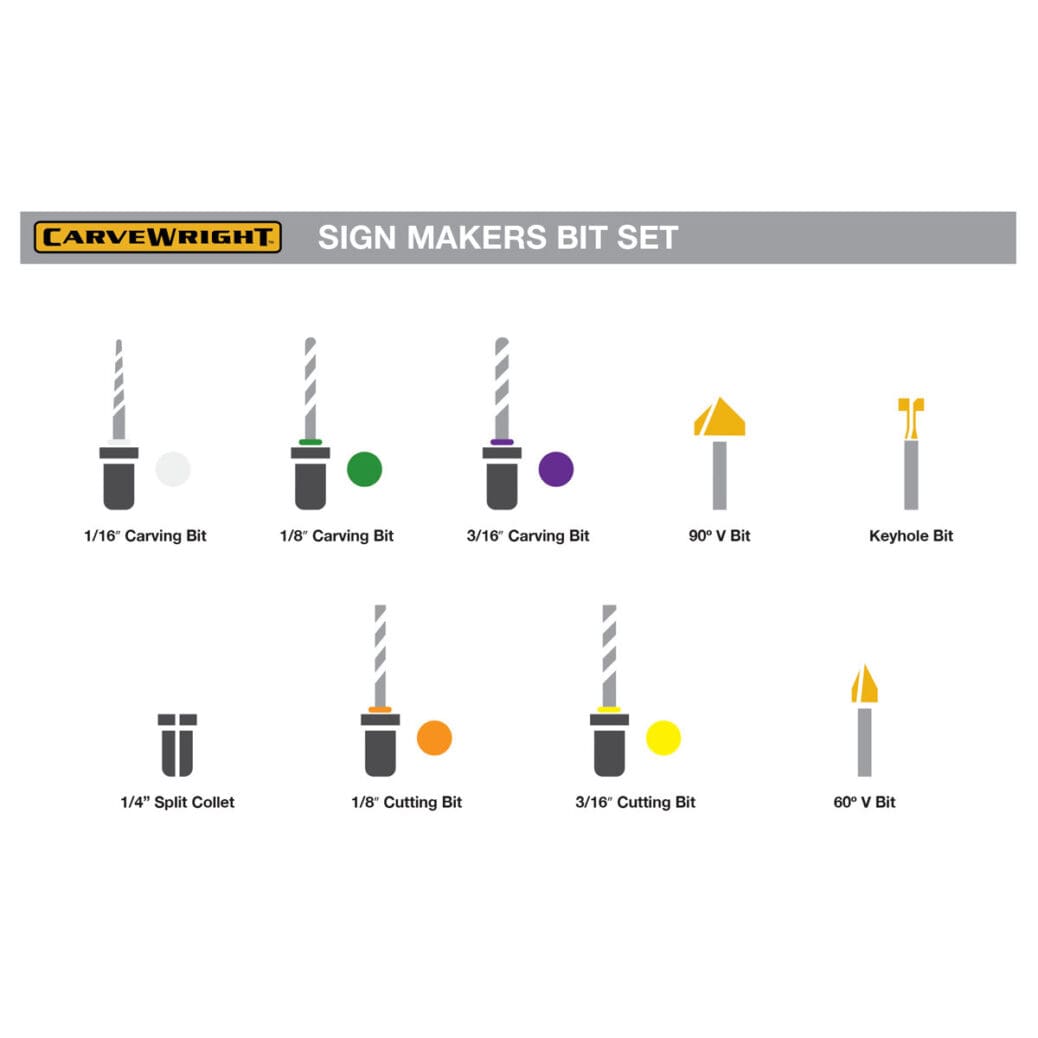 Sign Makers Bit Set - CarveWright CNC Router Systems